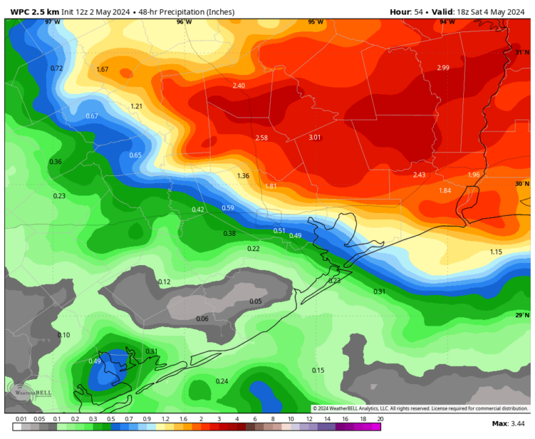 Very heavy rainfall continues north of the Houston metro area, focus ...