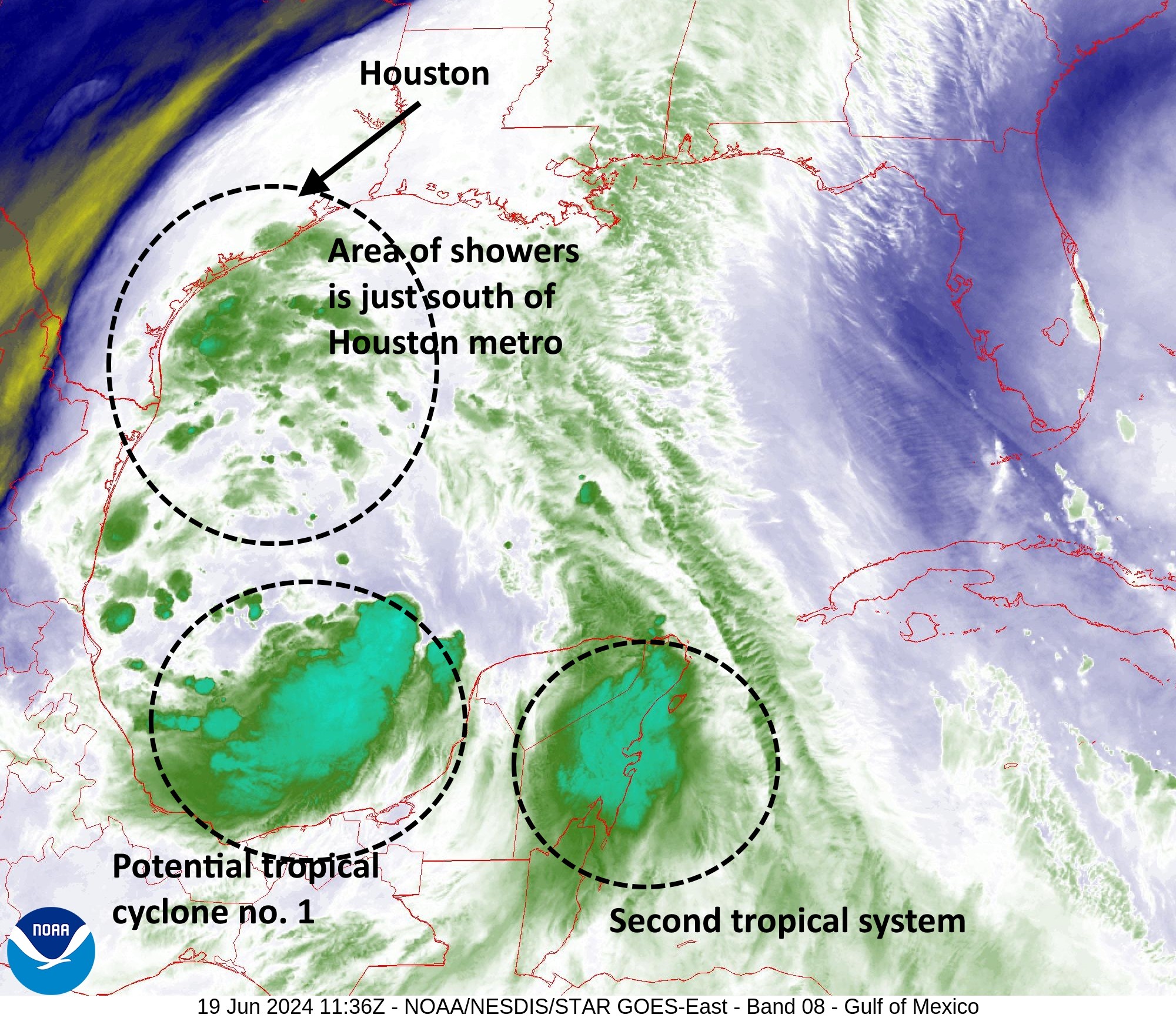 Tropical system lashing the Texas coast, but Houston is missing most of ...