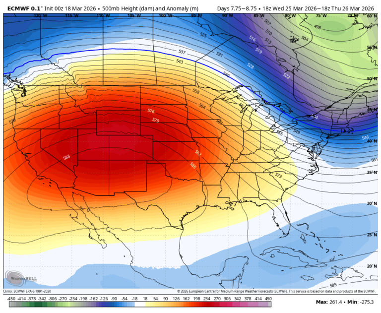 A massively strong high pressure system over the Western US will extend ...