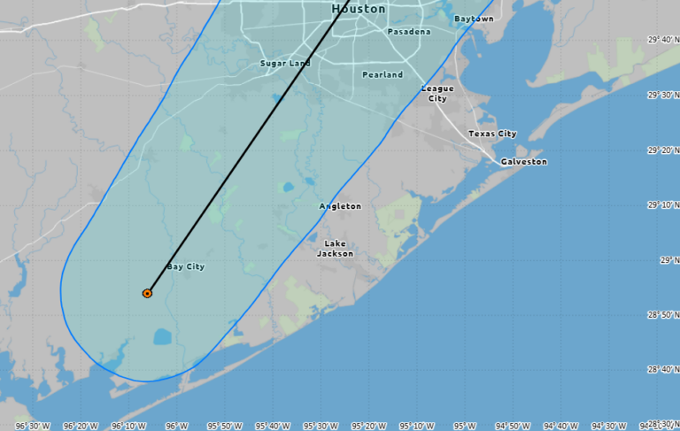 Tropical Storm Arthur’s center moved near Houston on Wednesday evening ...